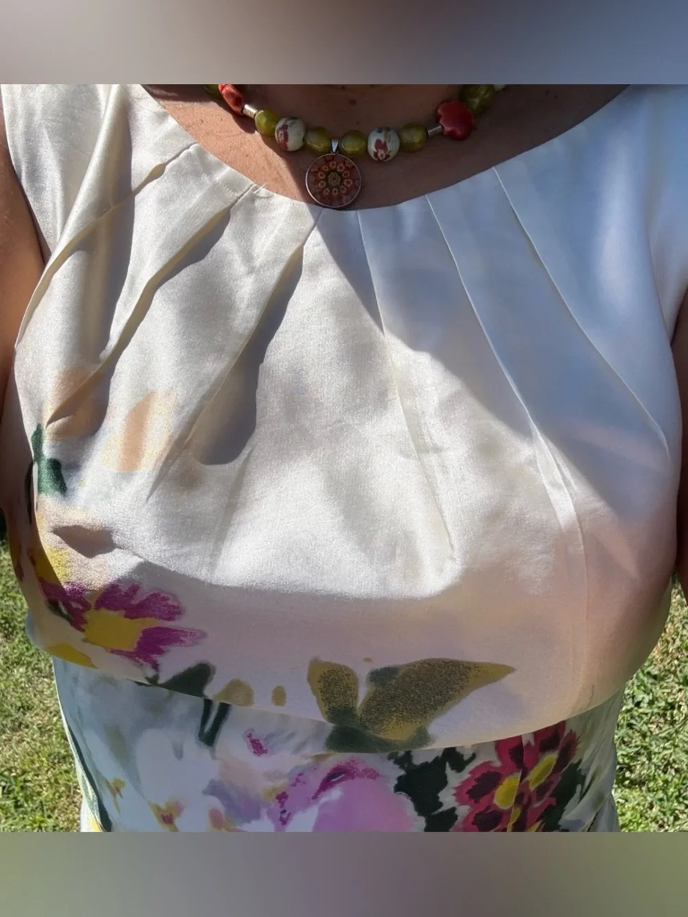 Ann Taylor | Dresses | Ann Taylor Cream Mini Dress With Purple And ...
